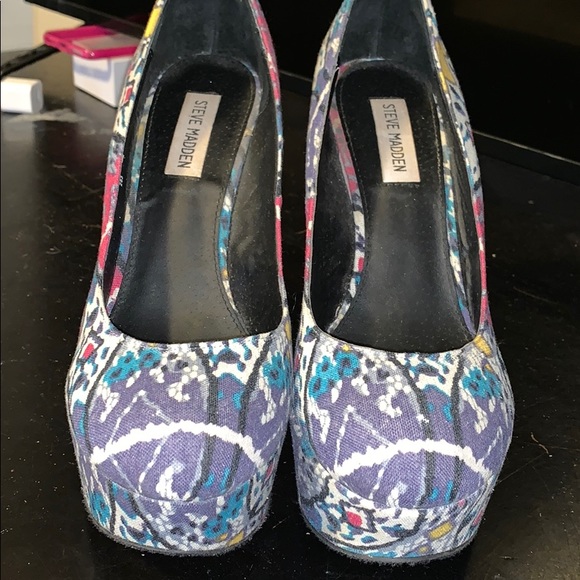 Steve Madden | Shoes | Very Rare Steve Madden Colorful Wedge Heels ...